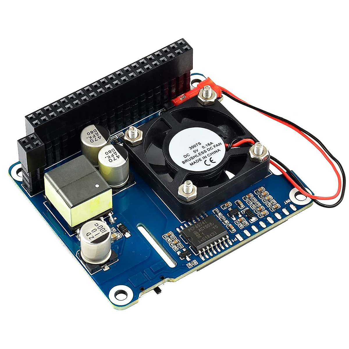 Power Over Ethernet HAT (B) for Raspberry Pi 3 Model B+ / Raspberry Pi 4 Model B, PoE HAT Board with 0.91" OLED and Cooling Fan, Support 802.3af PoE Network Power-Sourcing Equipment Required
