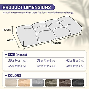 Sutteles Bench Cushion Outdoor Bench Cushion, Bench Cushions for Indoor/Outdoor Furniture, for Piano/Window/Porch Swings/Dining Bench Thickened Non-Slip Custom Bench Cushion (36x14x4 Inch, Black)