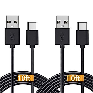 BATSOEASY USB C Charging Cable Compatible with PS5 Controller, 2 Pack 10Ft Fast Charging USB Type C Charger Cord Compatible with Playstation 5 PS5 Dual Sense, Xbox Series X/Series S Controllers