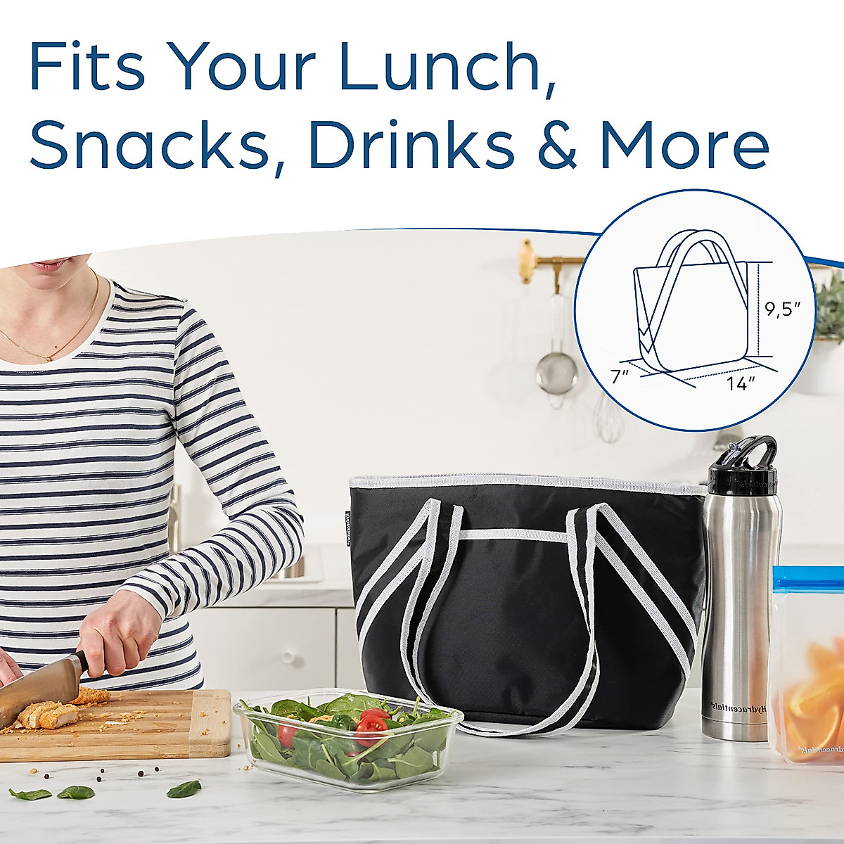 Large Women Lunch Bags/Insulated Adult Lunch Box/Leakproof Cooler Lunch Tote Bag with Storage Pocket. Reusable Lunch Purse for Work Picnic Hiking