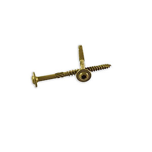 WoodPro Fasteners ST14X112-50PC 1/4-Inch by 1-1/2-Inch Length Round Washer Head Exterior Wood Screws, 50-Pack , Gold