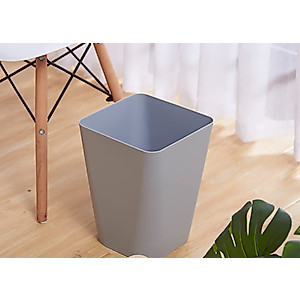 Lawei Set of 3 Plastic Small Trash Can - 1.6 Gallon Square Wastebasket Garbage Can for Home Kitchen Office Bathroom