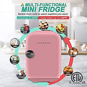 CROWNFUL Mini Fridge - Portable 4L Cooler & Warmer for Skin Care ...
