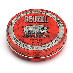 REUZEL Red Pomade, High Sheen, Water Soluble, 4 oz.