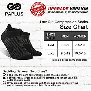 Compression Running Socks For Men and Women (6 Pairs), Ankle Socks with Arch Support, No Show Athletic Socks Low Cut for Running, Cycling, Golf