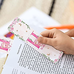 GOLEEX Personalized Initial Bookmark Animal Pig Magnetic Bookmarks Customized Name Letter Page Markers Cute Bookworm Gifts for Book Lovers Readers Students Women Girl at Christmas