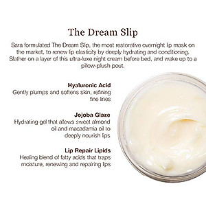 Sara Happ The Dream Slip Overnight Lip Mask Gently Restore, Heal and Renew Lips Overnight with Lip Repair Lipids & Hyaluronic Acid, 0.5 oz.