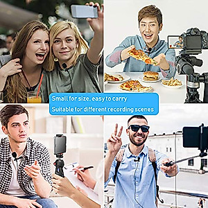 PoP voice 12.8 Feet Lavalier Lapel Microphone Professional Grade Omnidirectional Mic Condenser Small Mini Perfect for Recording Podcast PC Laptop Android iPhone YouTube Interview Asmr External