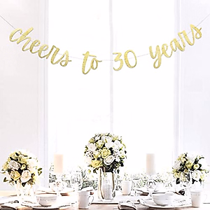Cheers to 30 Years Banner - Happy 30th Birthday Banner，30th Birthday Banner，30th Birthday Banner for Women/men，30 Birthday Party Decorations Banner，Happy 30th Birthday Banner Party Decorations