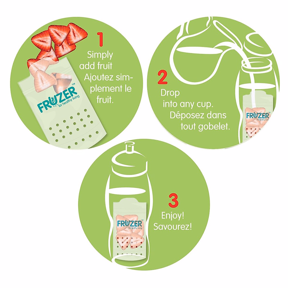 FRUZER Mini Disposable Fruit Infuser Bags, Clear, 50Ct Mini