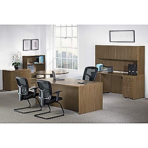 Lorell Essentials Desk Shell, Walnut Laminate