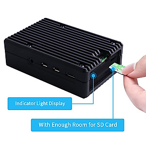 GeeekPi Armor Case with PWM Fan for Raspberry Pi 4, Pi 4 Passive Aluminum Alloy Case with PWM Cooling Fan for Raspberry Pi 4 Model B/Pi 4B/Pi 4 (3510 PWM Fan)