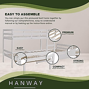 Hanway L-Shaped Bunk Bed with Trundle – Solid Pine Wood Material –– Easy to Assemble Plan Providing Unique Bedroom Setting for Small Living Spaces – Trendy Design Combined with a White Paint Coating