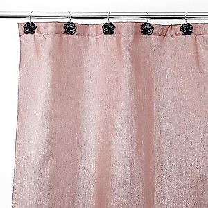 Black Decorative Shower Curtain Hooks: Cute Lovely Funny Cat Dog Bear Animal Paw Print Shower Curtain Rings Hooks & Hangers for Kids Children Bathroom Décor - Set of 12