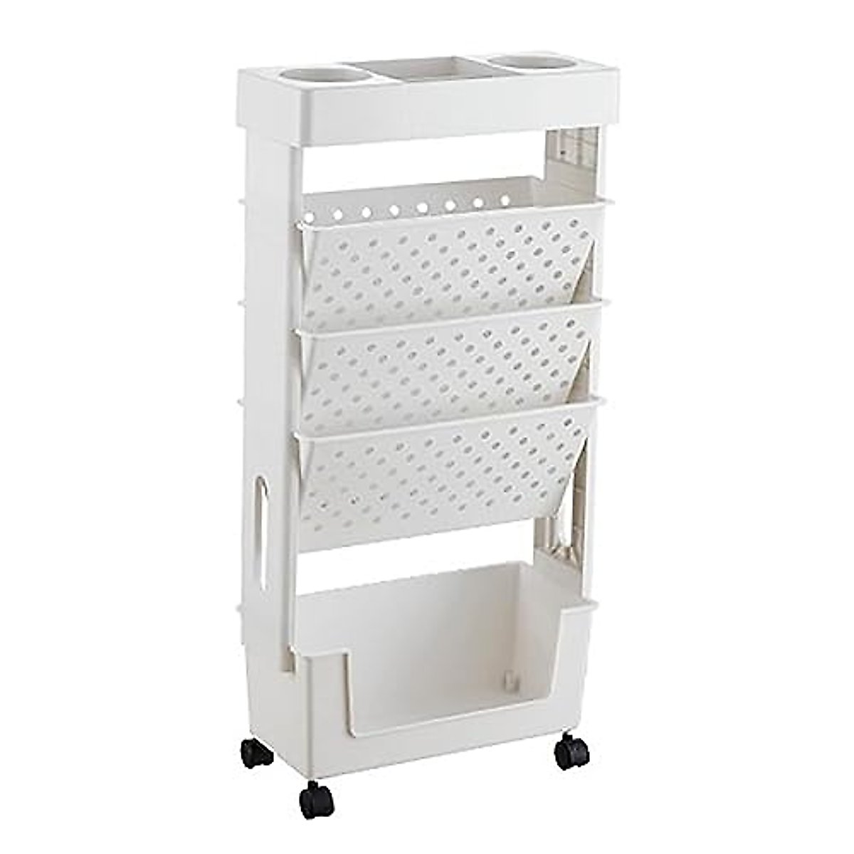 Removable Bookshelf with Wheels, Multi-Functional Large-Capacity Organization Rack, Compact Rotatable and Detachable Rolling Book Cart, Space-Saving Shelf.