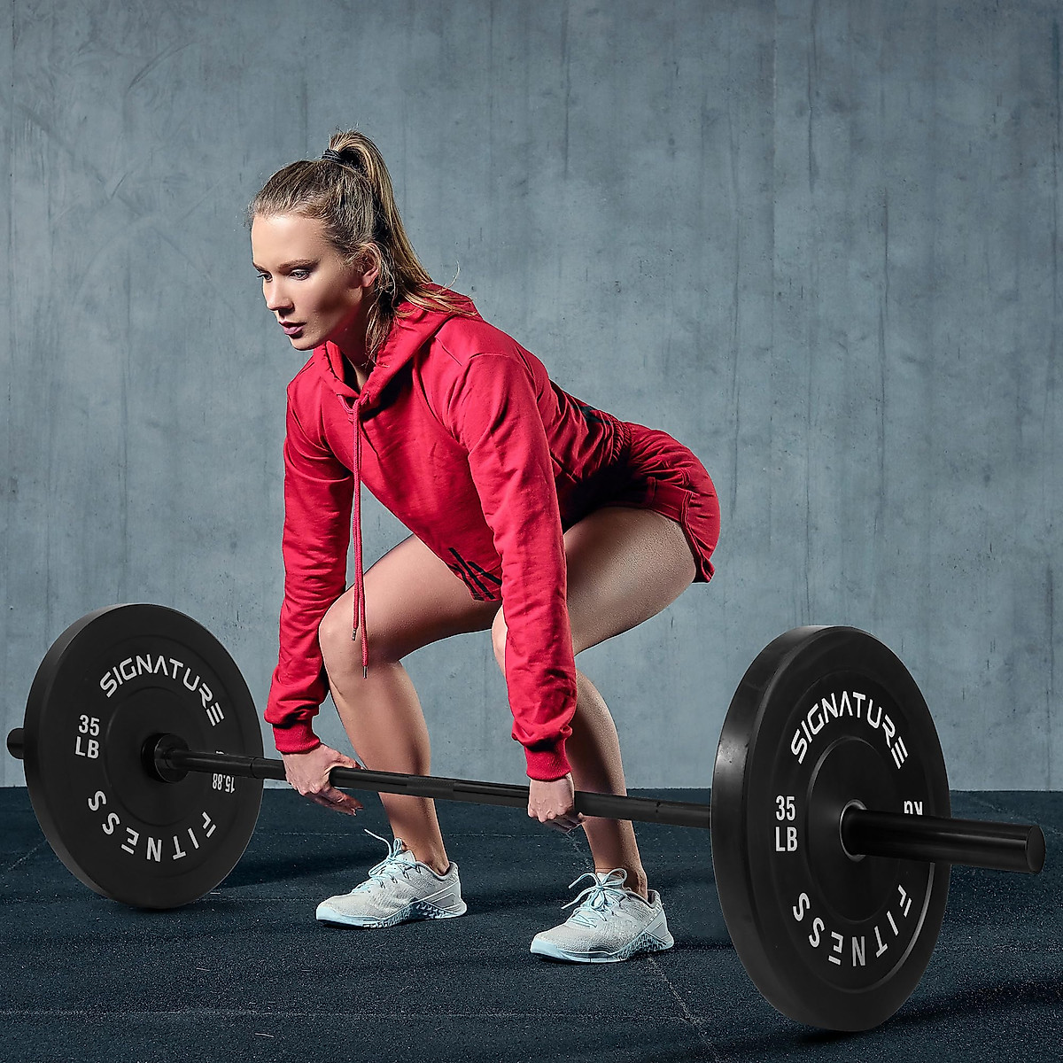 Fitvids Olympic Bar for Weightlifting and Power Lifting Barbell, 700-Pound Capacity (7 Feet, Black)