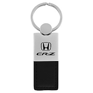 Au-TOMOTIVE GOLD Duo Rectangular Leather Key Chain for Honda CR-Z (Black)