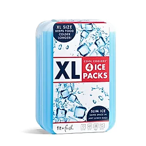 Fit & Fresh Cool Coolers Slim Ice Packs for Lunch Boxes or Coolers (4 Pack + 4 Pack XL)