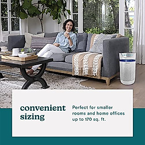 Homedics 5-in-1 UV-C Air Purifier - 360-Degree HEPA Filter, Air Purifiers for Bedroom and Home with Essential Oil Pads and Built-In Timer, 3 Speed Settings for Small Rooms, White