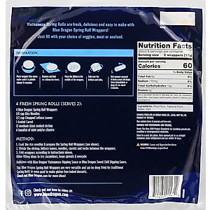 Blue Dragon Spring Roll Wrapper oz, 4.7 Ounce