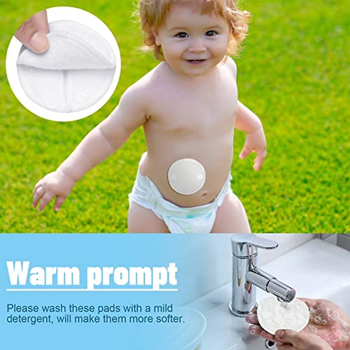 20 Pack Feeding Tube Pads G Tube Button Pad with Cover Reusable Feeding Tube Supplies Cotton Gtube Button Covers Peritoneal Abdominal Dialysis Peg Tube Supplies for Nursing Care, White