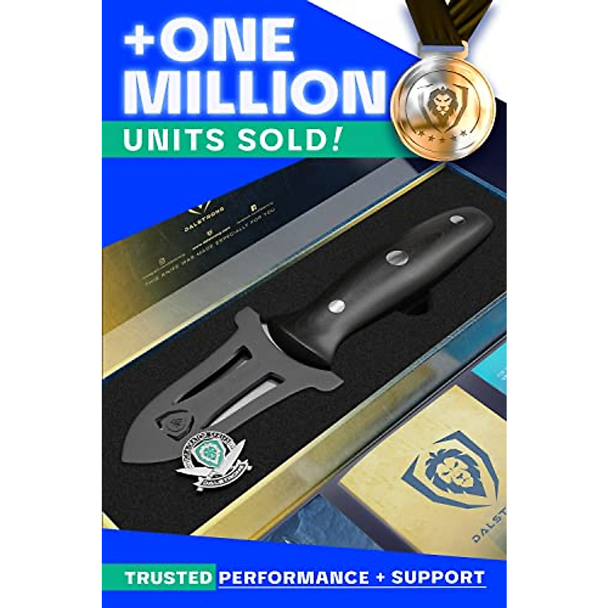 Dalstrong Oyster Shucking Knife - 3" Professional Clam and Shellfish Tool - Gladiator Series Elite - Forged German High-Carbon Steel - G10 Handle - Sheath Included - NSF Certified