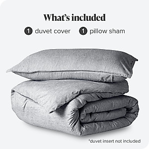 Bare Home Duvet Cover - Queen Size Bedding Set - Premium 1800 Super Soft Collection - Lightweight, Cooling - Soft Breathable Duvet Cover (Queen, Heathered Charcoal)