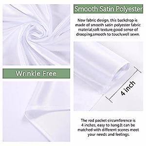 10x10FT White Backdrop Curtain for Parties Wedding White Photo Backdrop Curtains Drapes Fabric for Baby Shower Party Photoshoot Background Decorations