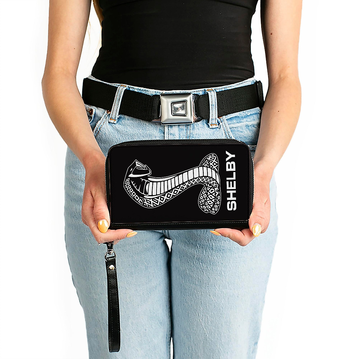 Buckle-Down Women's PU Zip Around Wallet Rectangle-Shelby, 7.5"x4.5"