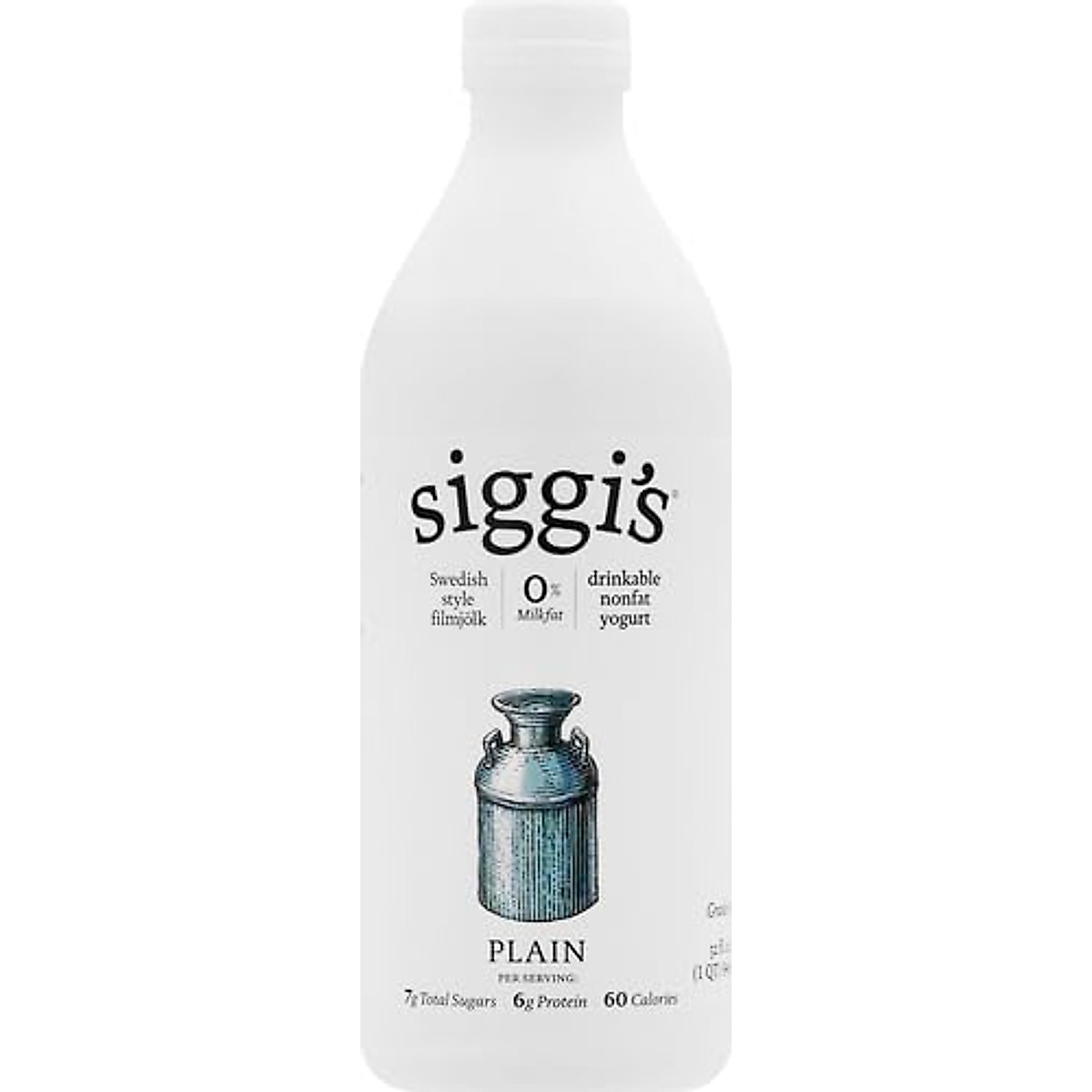 siggi’s® Drinkable Nonfat Yogurt Filmjölk, Plain, 32 oz. – Only 2 Ingredients, 0% Milkfat