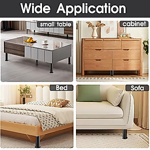 Bed Support Legs Metal Legs Adjustable Height Bed Frame Support 7.08-12.6 inch Adjustable Bed Legs Replacement Heavy Duty Center Support Legs for Steel Bed, Steel Bed, Sofa, Table, Furniture Cabinet