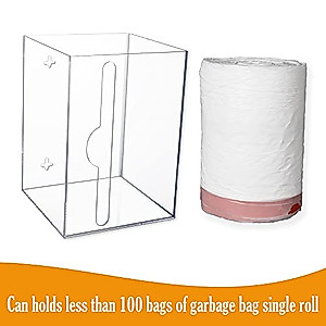Aphbrada Large Trash Bag Dispenser Roll Holder, Wall Mount Acrylic Garbage Bag Dispenser Roll Holder for Kitchen Cabinet, Trash Waste Bin Liners Organizer for Under Sink, Clear