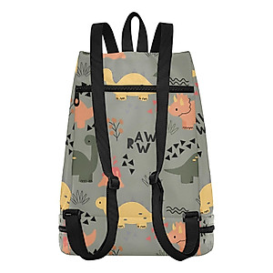 Joisal Cute Dinosaur Pattern Diving Equipment Bag with Shoe Compartment Small Gym Backpack Camping Hiking Shopping Travel