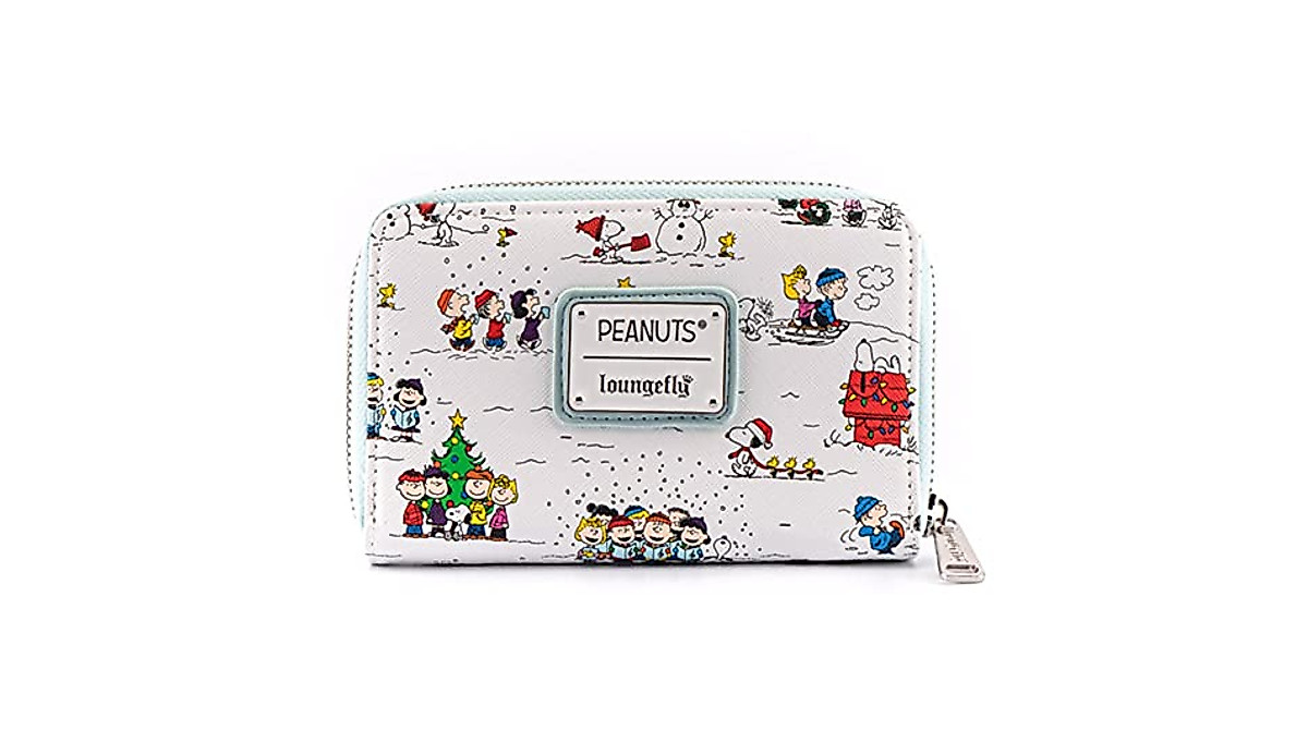 Loungefly Peanuts Holiday Wallet - Festive All-Over Print Zip Around