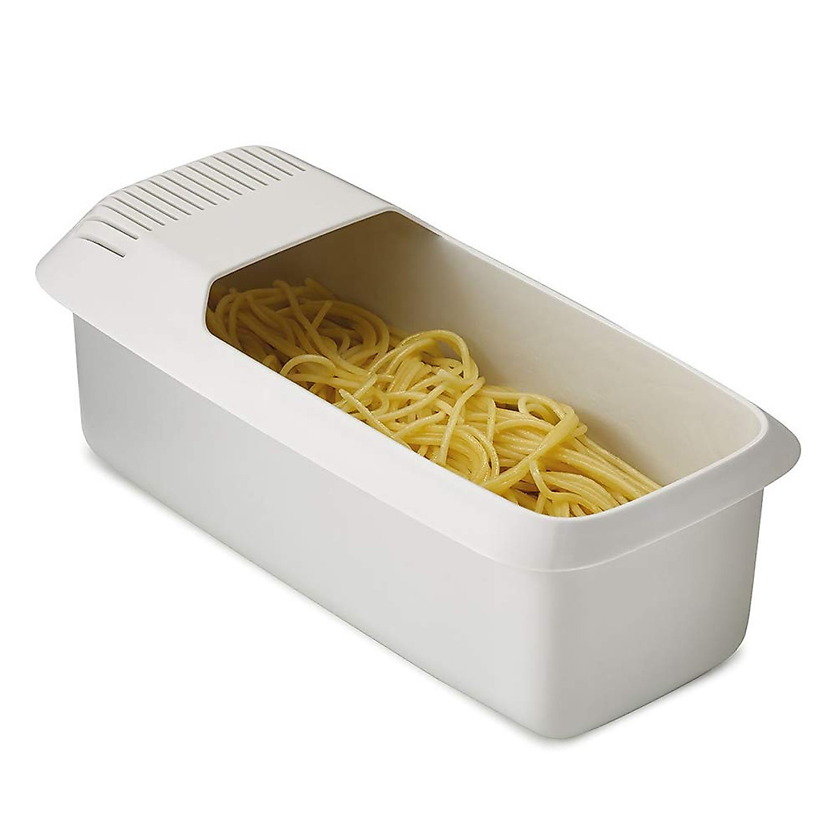 Microwave Pasta Cooker, Microwavable Spaghetti Drainer Fast Pasta Boat with Straining System for Dorms Small Kitchens Offices