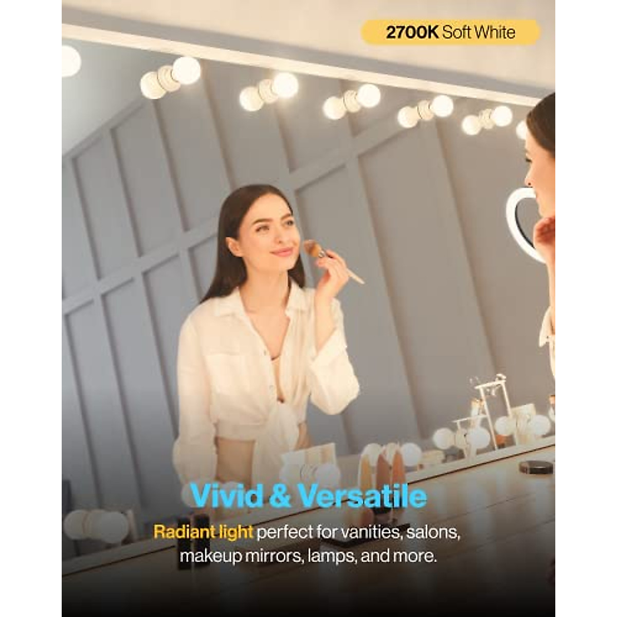 Sunco Globe Light Bulbs, G25 LED Vanity Bulbs for Bathroom, Round Ambient Decorative Bulb, 450 LM, 2700K Soft White, Dimmable, 6W, E26 Base, Frosted, CRI92, Damp Rated UL 4 Pack