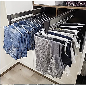 Closet Clothes Hanger Rail,Pull-Out Closet Rod 30-60cm,Wardrobe Clothing Rail,Closet Organizer Rack for Pants and Coat, Silver (550MM/21.6INCH)