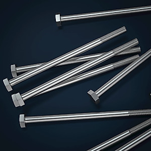 3/8-16 x 7" (5/8 to 7" Optional) Hex Head Screw Bolt, Stainless Steel 18-8(304), Partially Threaded,5pcs