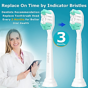 BrightDeal Replacement Toothbrush Heads for Philips Sonicare ProtectiveClean 4100 5100 6100 DailyClean Plaque Control Gum Health G2 C2 Toothbrush Head HX6817/01 HX6857/11 Electric Toothbrushes, 8 Pack