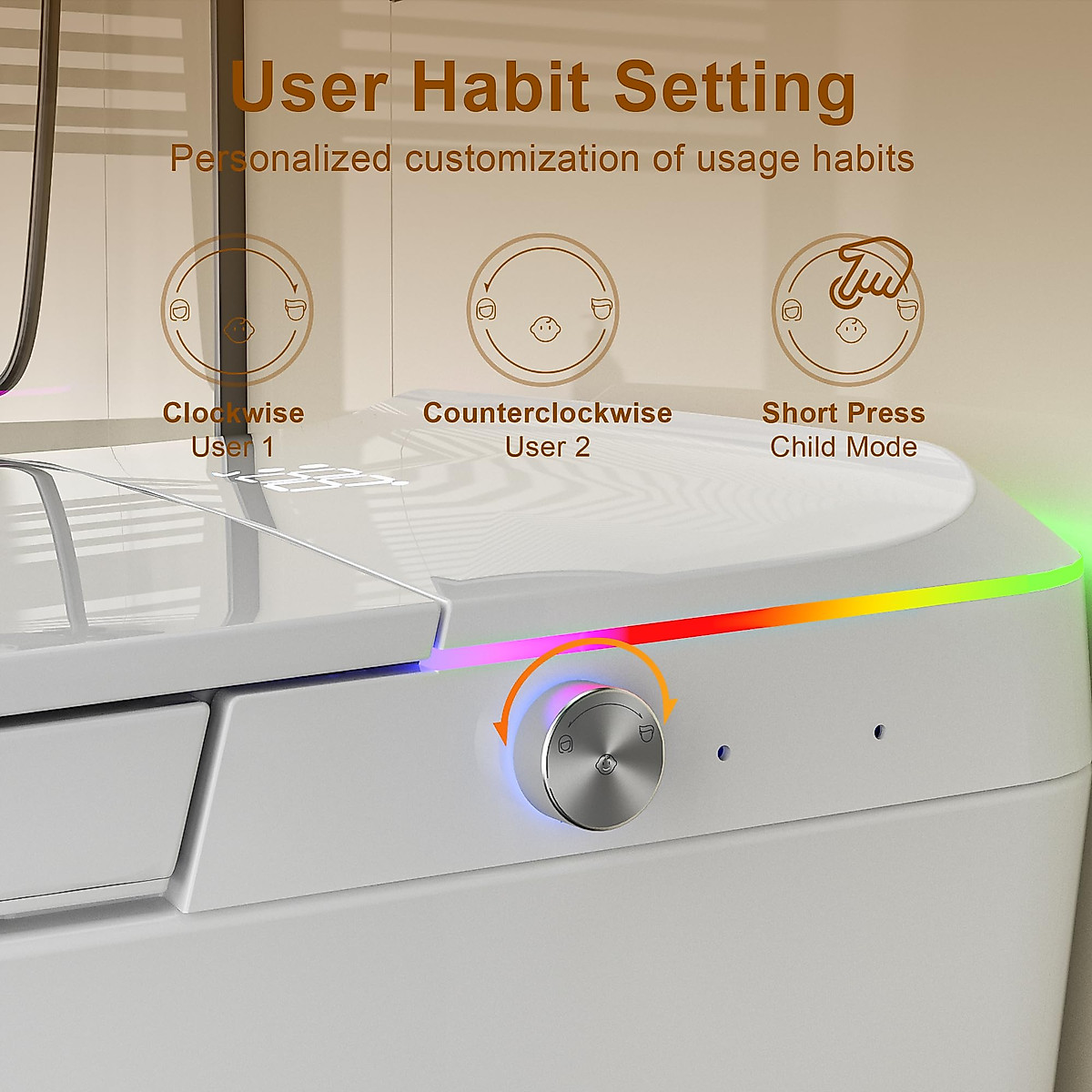 TEISVAY Smart Toilet with Bidet Built in, Auto Open & Close Smart Toilet with Foot Sensing, Smart Bidet Toilet with Heated Seat Smart Toilets for Bathroom with User Habit Setting