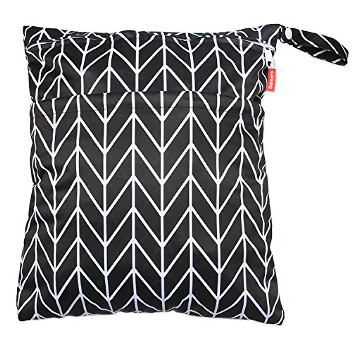 Damero Travel Wet and Dry Bag with Handle for Cloth Diaper, Pumping Parts, Clothes, Swimsuit and More, Easy to Grab and Go (Medium, Black Arrows)