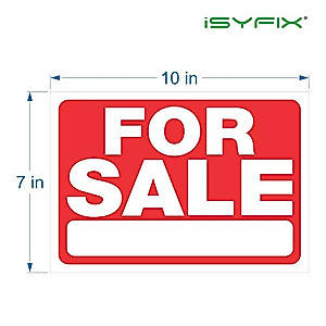 iSYFIX For Sale Signs Stickers – 2 Pack 10x7 Inch – Premium Self-Adhesive Vinyl, Decal, Indoor & Outdoor Red