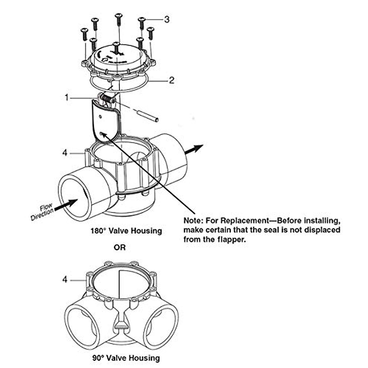 ATIE Pool 7056 Check Valve Cover with Flapper Assembly For Zodiac Jandy Check Valve 7235, 7236, 7305, 7511, 7512 (Includes P/N: 7451 Flapper, 7302 Spring, 7304 Pin, 7236 Cover, and 1132 O-Ring)
