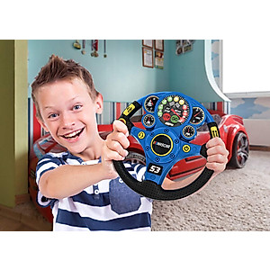NASCAR Racing Wheel Rev N Roll Steering Wheel for Kids Toys, Boy Games Sound Effects Light Up Display Ages 3 Up Toddlers