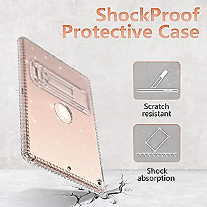 Hekodonk Slim Full-Body Protective Kickstand with Built-in Screen Protector Case for iPad 9th/8th/7th Gen (10.2" Display 2021& 2020 Version,Fits Model Model:A2602/ A2603/A2604/A2605/A2270/A2428/A2429)