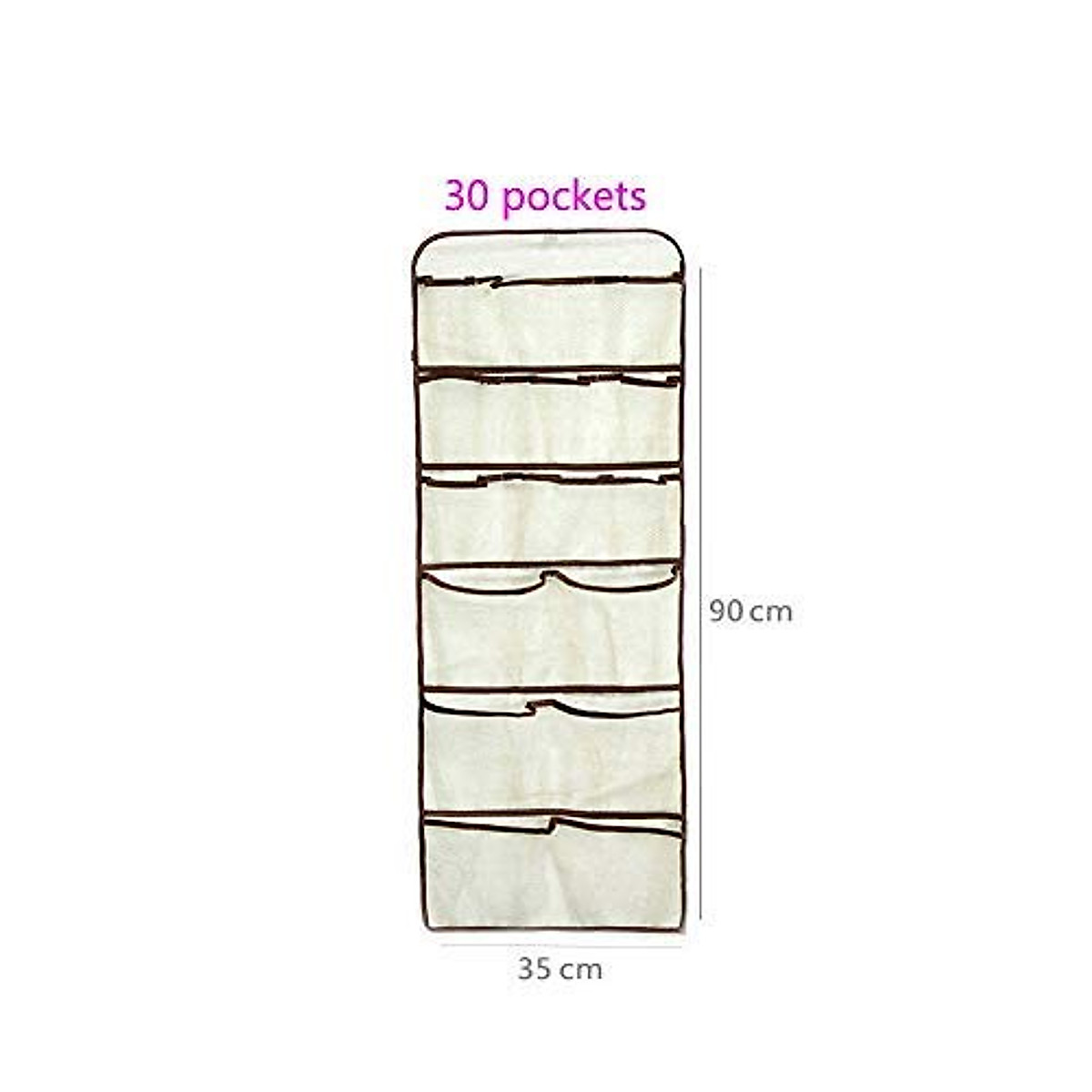 Double Sided 30 Pockets Hanging Underwear Organizer for Underwear, Stocking, Toiletries Accessories, Bra, Sock, Mesh Pockets & Rotating Metal Hanger
