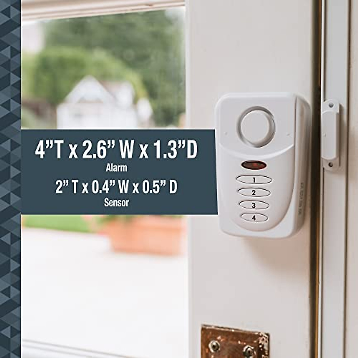 SABRE Door and Window Alarm Kit, 120 dB Alarm, Audible Up To 1,580-Feet (480-Meters), Chime, Away, Home And Panic Modes, Sensors Work On Left And Right Hinged Doors, Low Battery Indicator