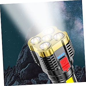 Housoutil 4pcs Flashlight Out Side Lights for Home Flash Light Rechargable Rechargeable Flash Light Portable Handheld Torchlight Camping Supply LED Torchlight Glare Camping Supplies abs