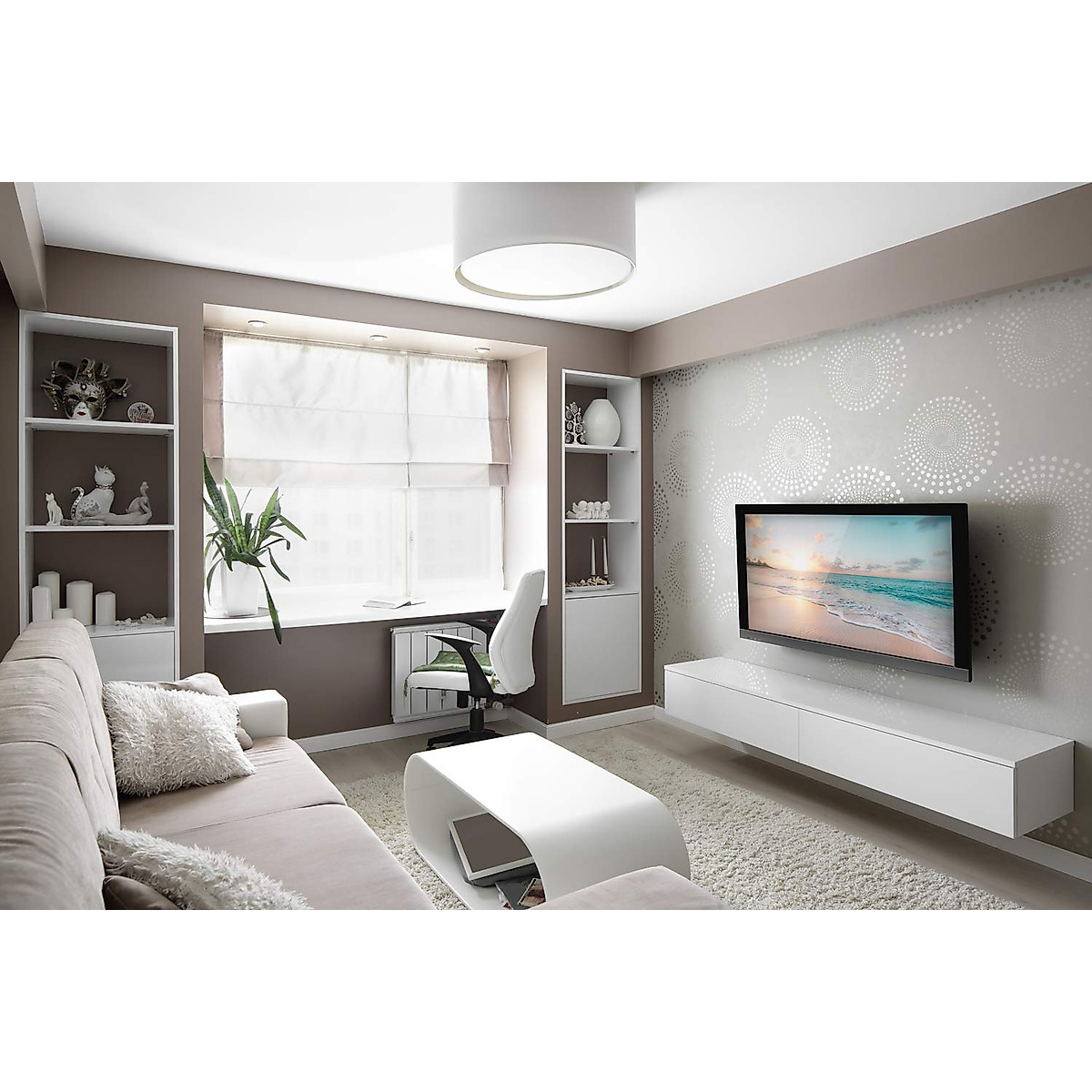 Mount-It Low-Profile Tilting TV Wall Mount Bracket for 32-60 inch LCD, LED, OLED, 4K or Plasma Flat Screen TVs - 175 lbs Capacity, 1.5 Inch Profile, Max VESA 600x400 (MI-318B), Black, 60