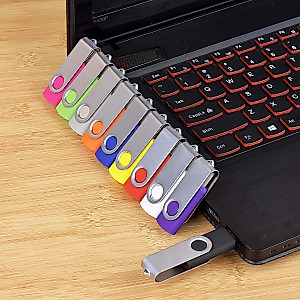 20 Pack USB Flash Drive, USB Swivel Thumb Drives Bulk Storage Memory Stick U Disk (64GB-8MB) (20PCS - 64GB)